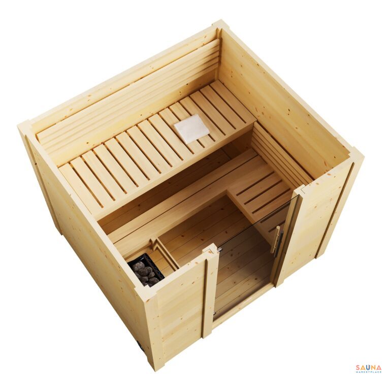 SaunaLife G2 Small Outdoor Sauna Kit With 2 Bench Levels ...